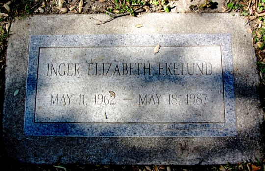 Inger Elizabeth Ekelund (Deceased), Claremont, CA California
