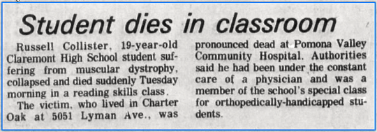 Russell James Collister (Deceased), Claremont, CA California